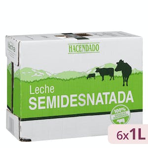 Leche semidesnatada Hacendado - 6 bricks x 1 L (Mercadona): Precios y ...