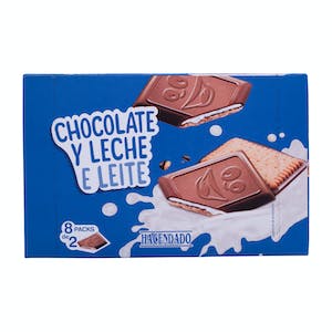 Galletas con chocolate y crema de leche Hacendado - Caja 8 paquetes ...