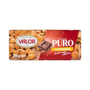 Chocolate puro Valor con almendras enteras - Tableta 250 g (Mercadona ...